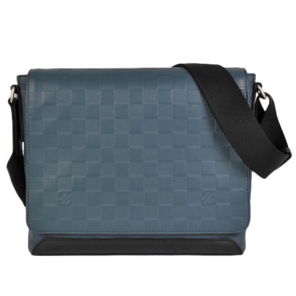 Louis Vuitton | Bags | Louis Vuitton District Pm Shoulder Bag Damier Anfini Leather Blue N435 ...